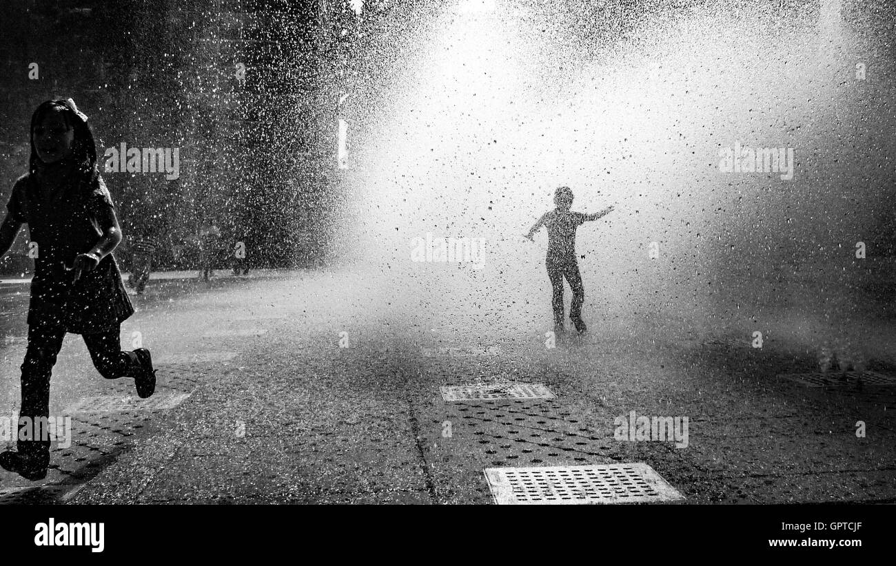 Girl having fun playing Black and White Stock Photos & Images - Alamy