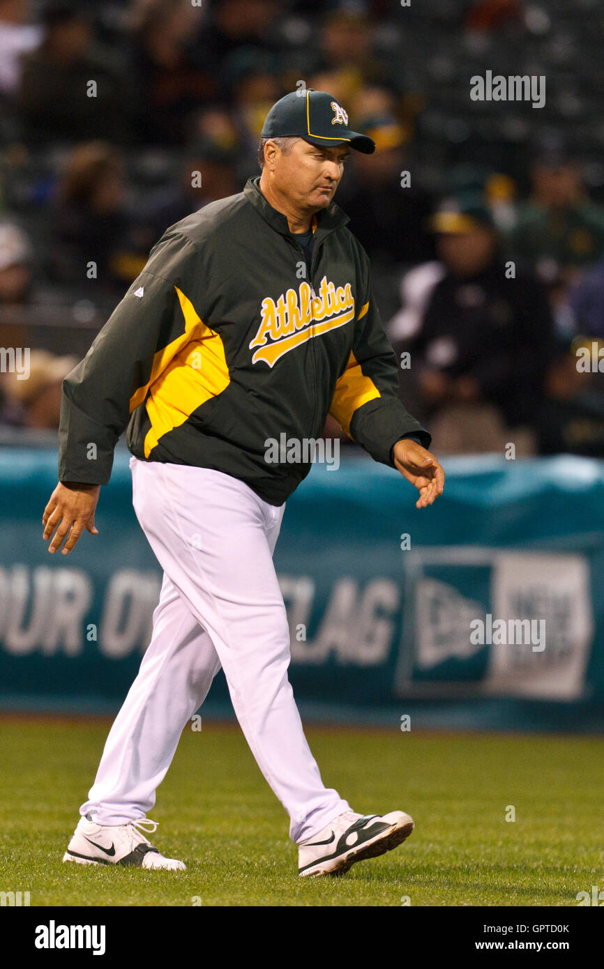 March 29, 2011; Oakland, CA, USA; Oakland Athletics manager Bob Geren ...