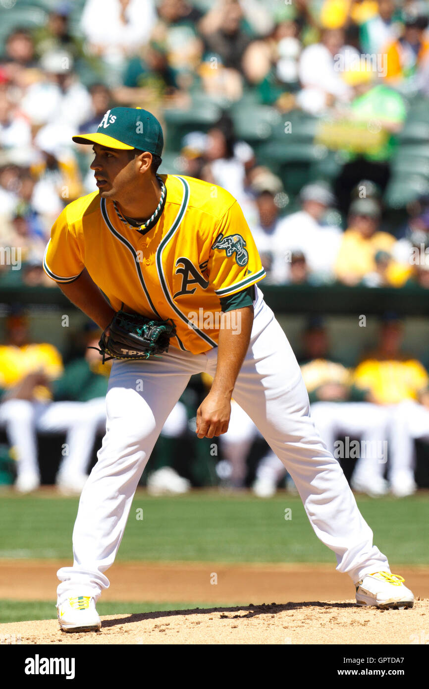 April 3, 2011; Oakland, CA, USA; Oakland Athletics starting pitcher Gio ...