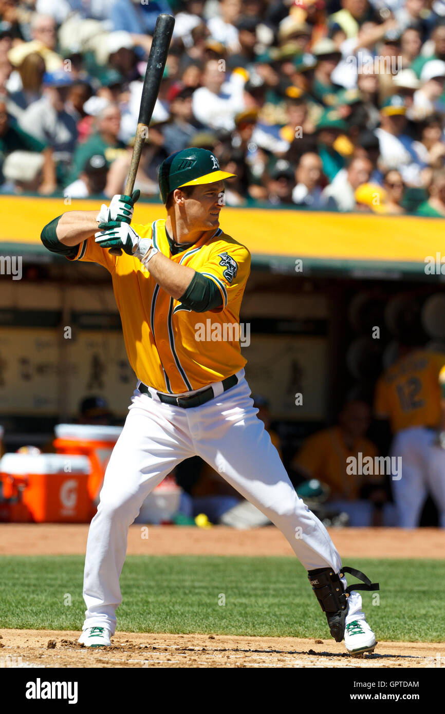 April 3, 2011; Oakland, CA, USA; Oakland Athletics left fielder Josh ...