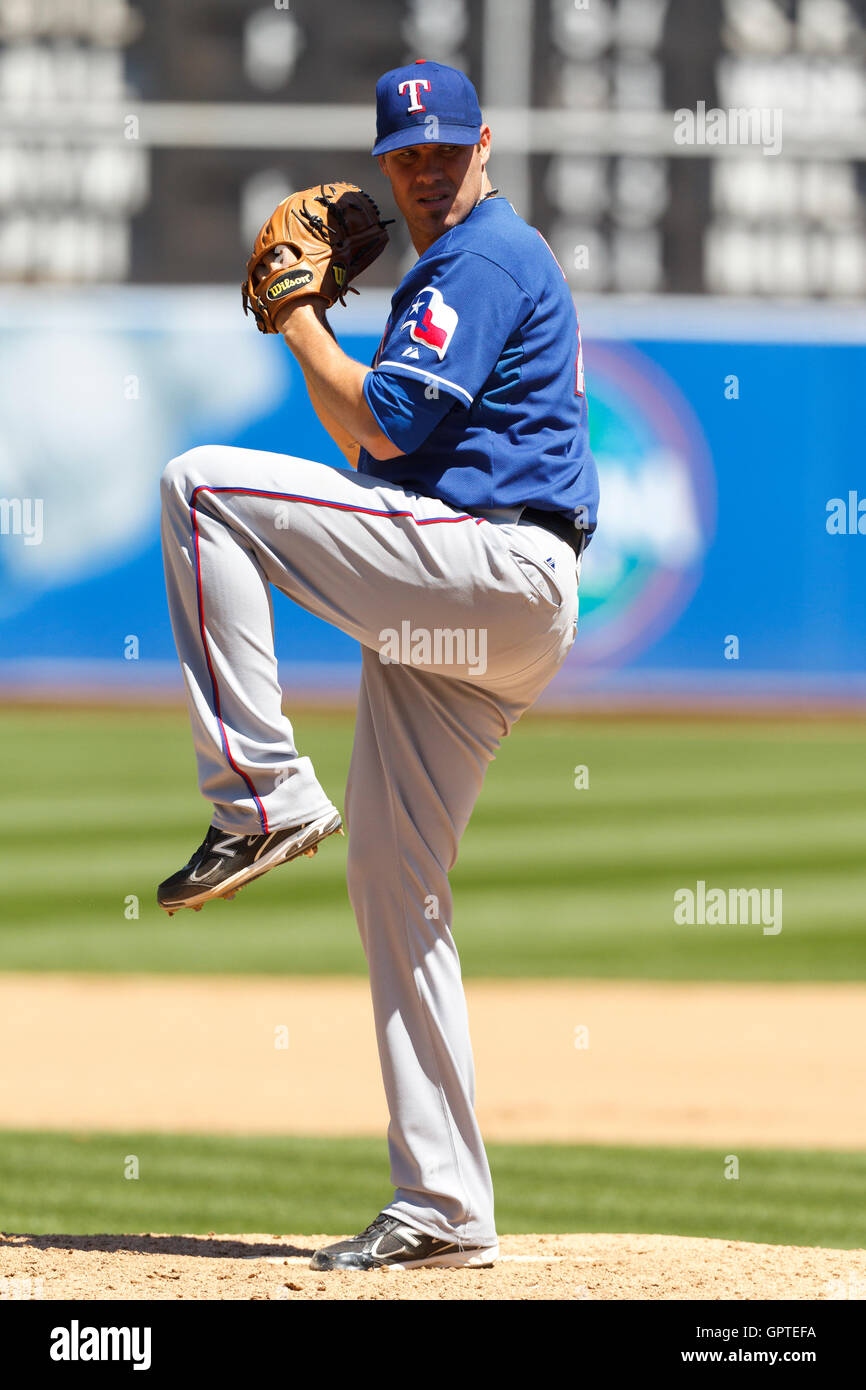 April 30, 2011; Oakland, CA, USA; Texas Rangers starting pitcher Colby ...