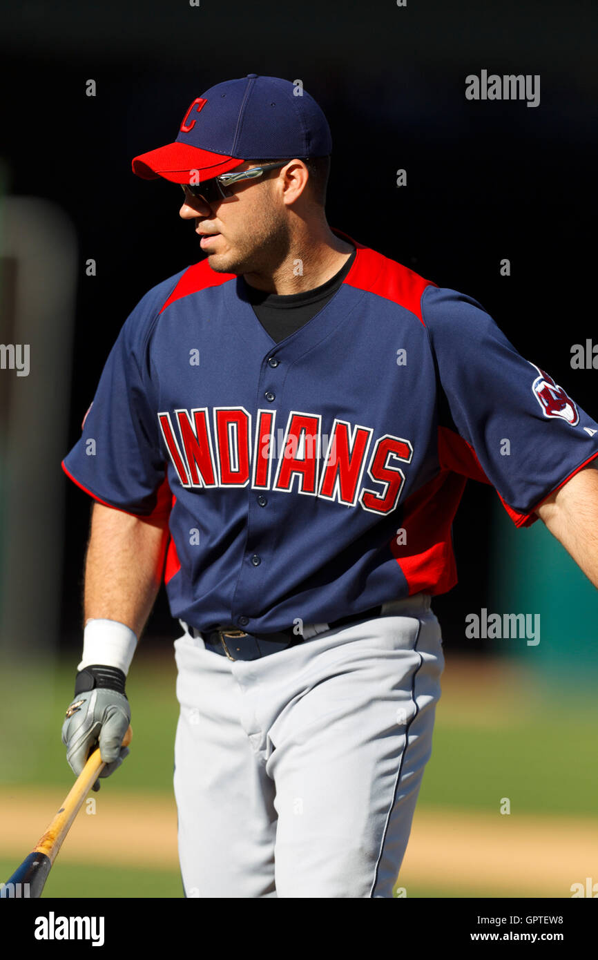 May 4, 2011; Oakland, CA, USA; Cleveland Indians designated hitter ...