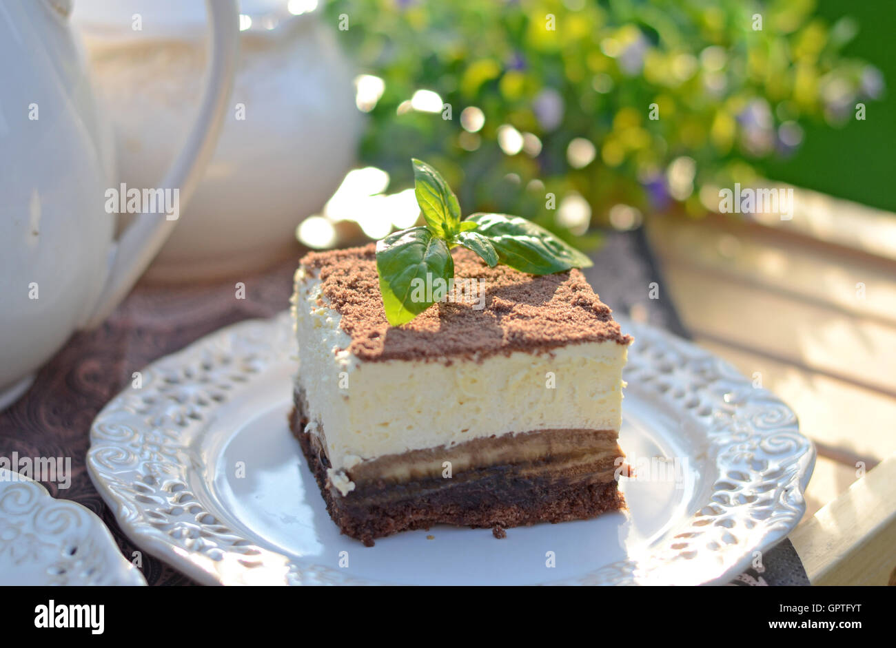 Delicious pastry with a cup of tea Stock Photo - Alamy