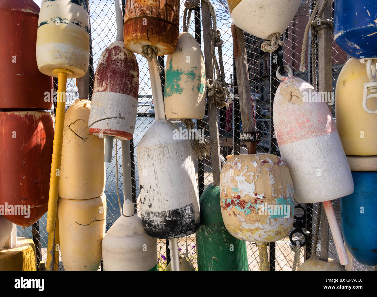 Ocean buoys or bobbers in filled frame format Stock Photo - Alamy