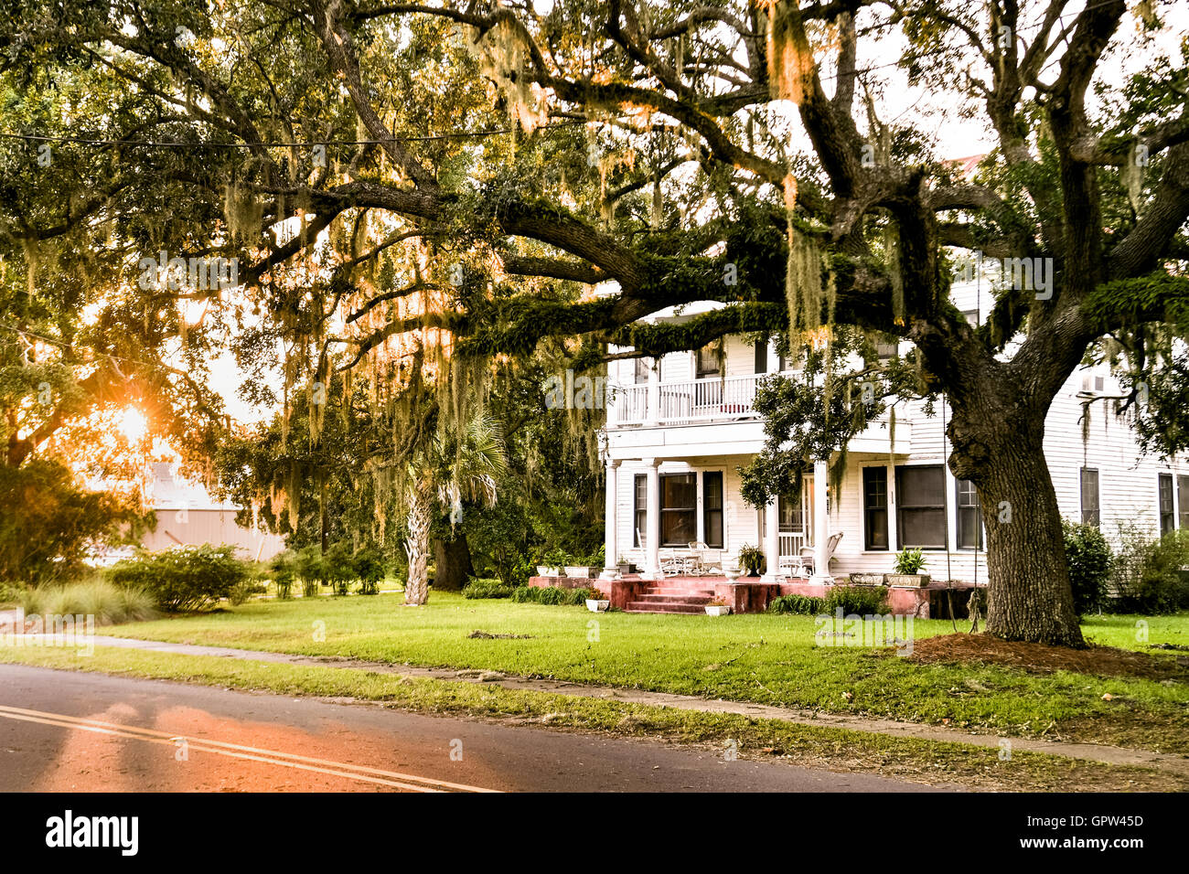 A traditional wooden clapboard home in the village of McClellanville ...