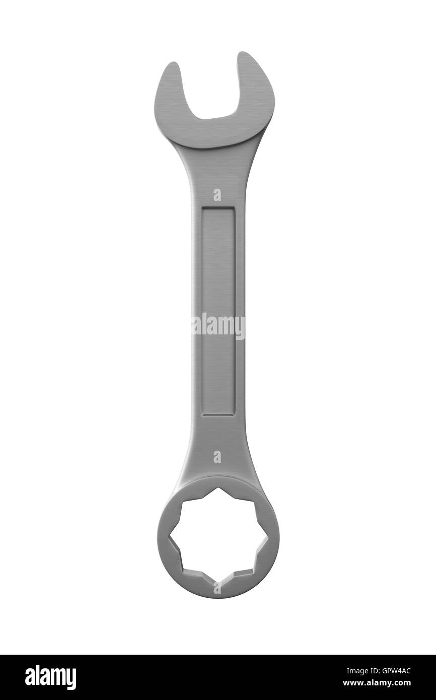 spanner on white background. Isolated 3D image Stock Photo - Alamy