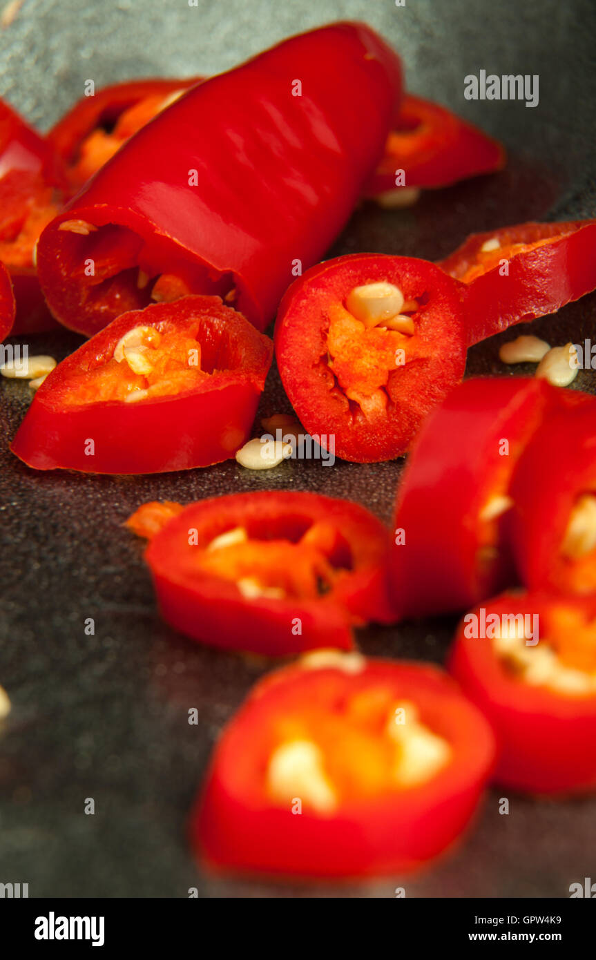 Slice chilli pepper Stock Photo - Alamy