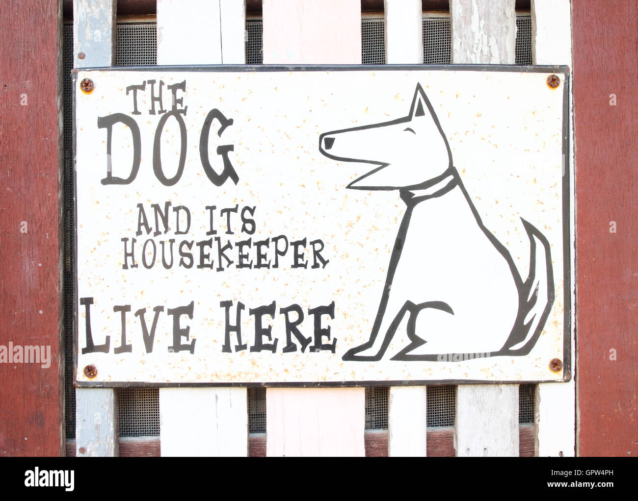 the dog house sign Stock Photo - Alamy