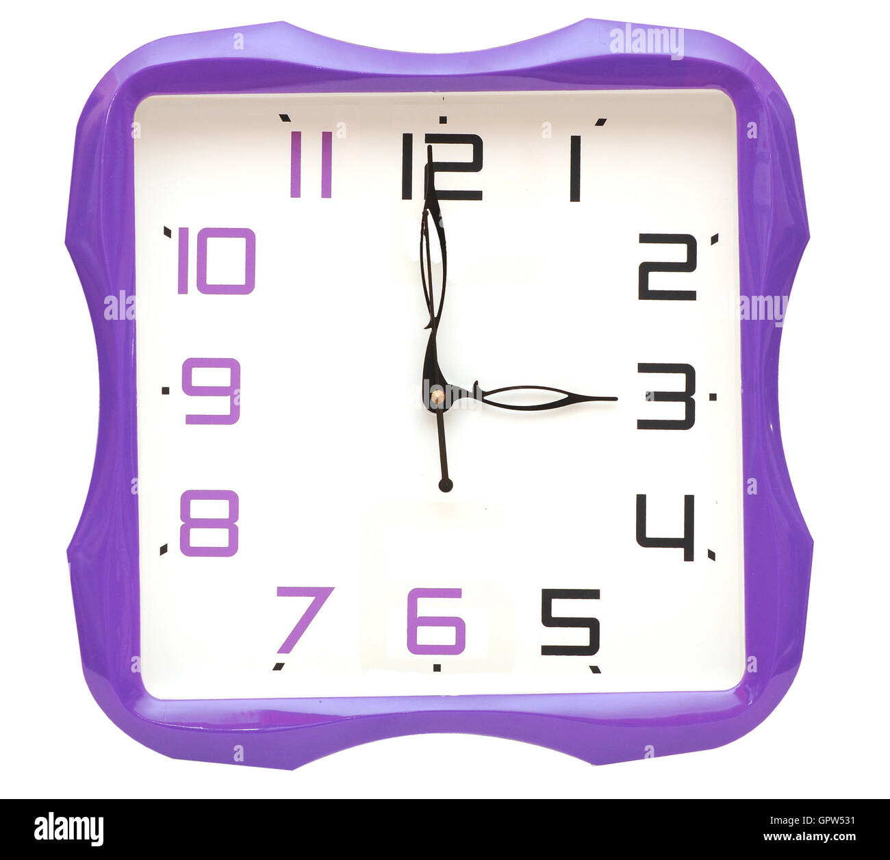 wall clock isolated on white background Stock Photo - Alamy