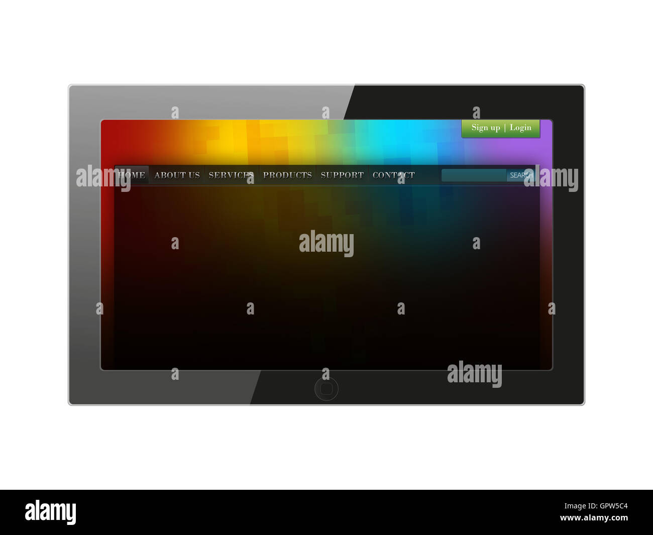 Generic tablet pc on white background Stock Photo - Alamy