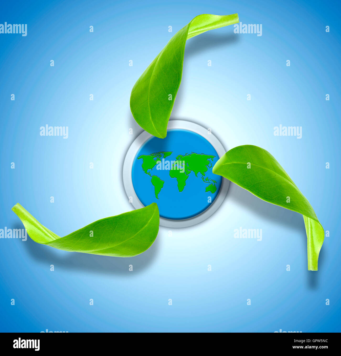 recycling symbol with world map in background Stock Photo - Alamy