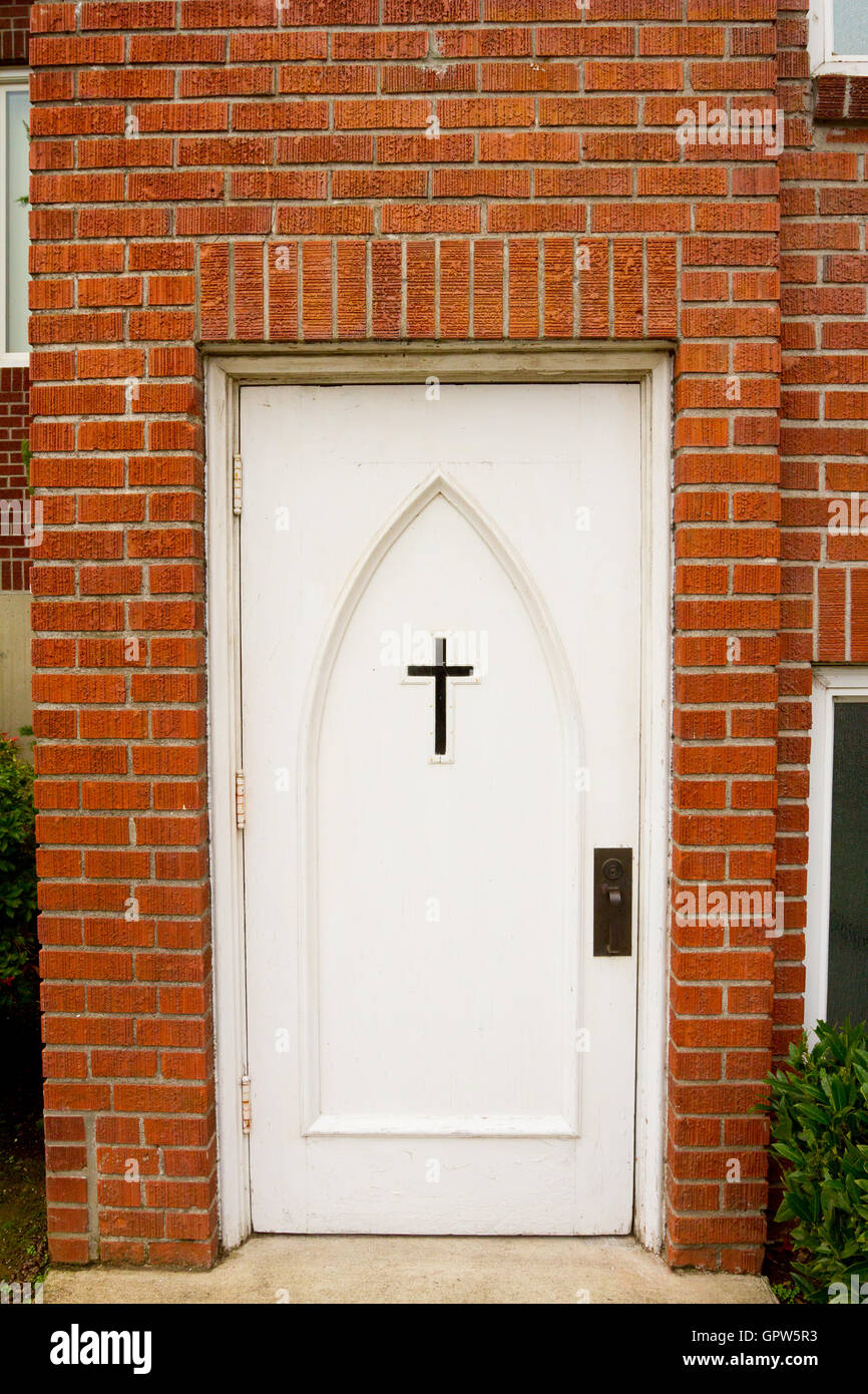 White Door Cross Stock Photo - Alamy