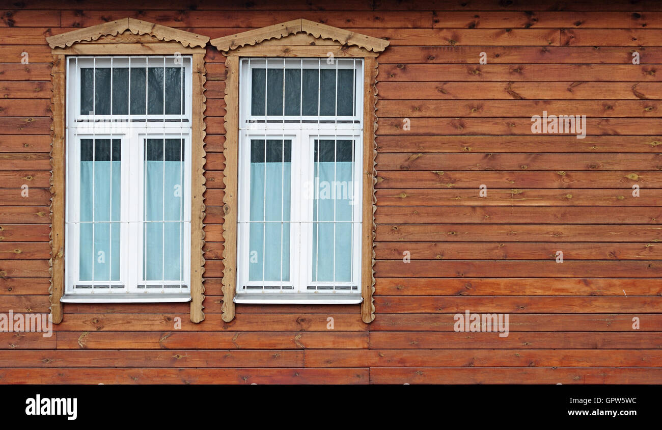 window of old wooden house Stock Photo - Alamy