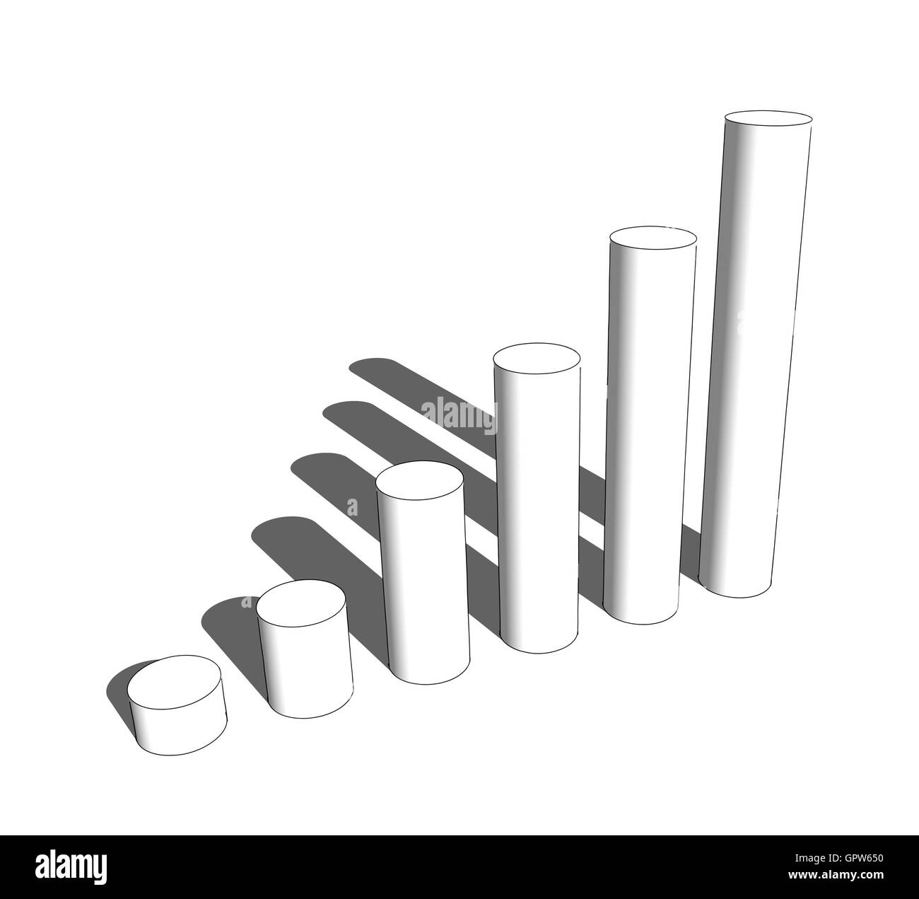 3d cylinder bar graph Stock Photo - Alamy