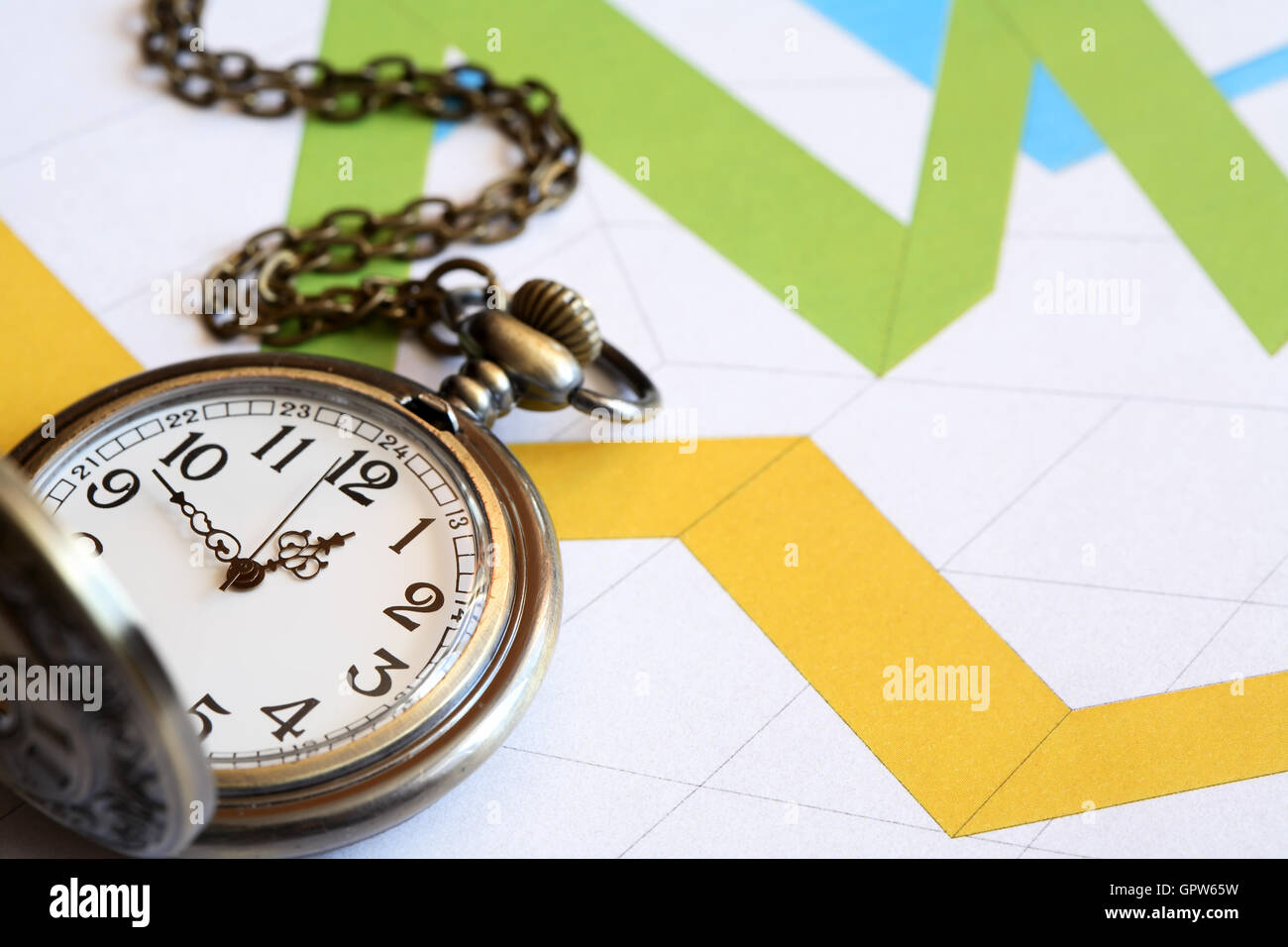 Watch On Chart Stock Photo - Alamy