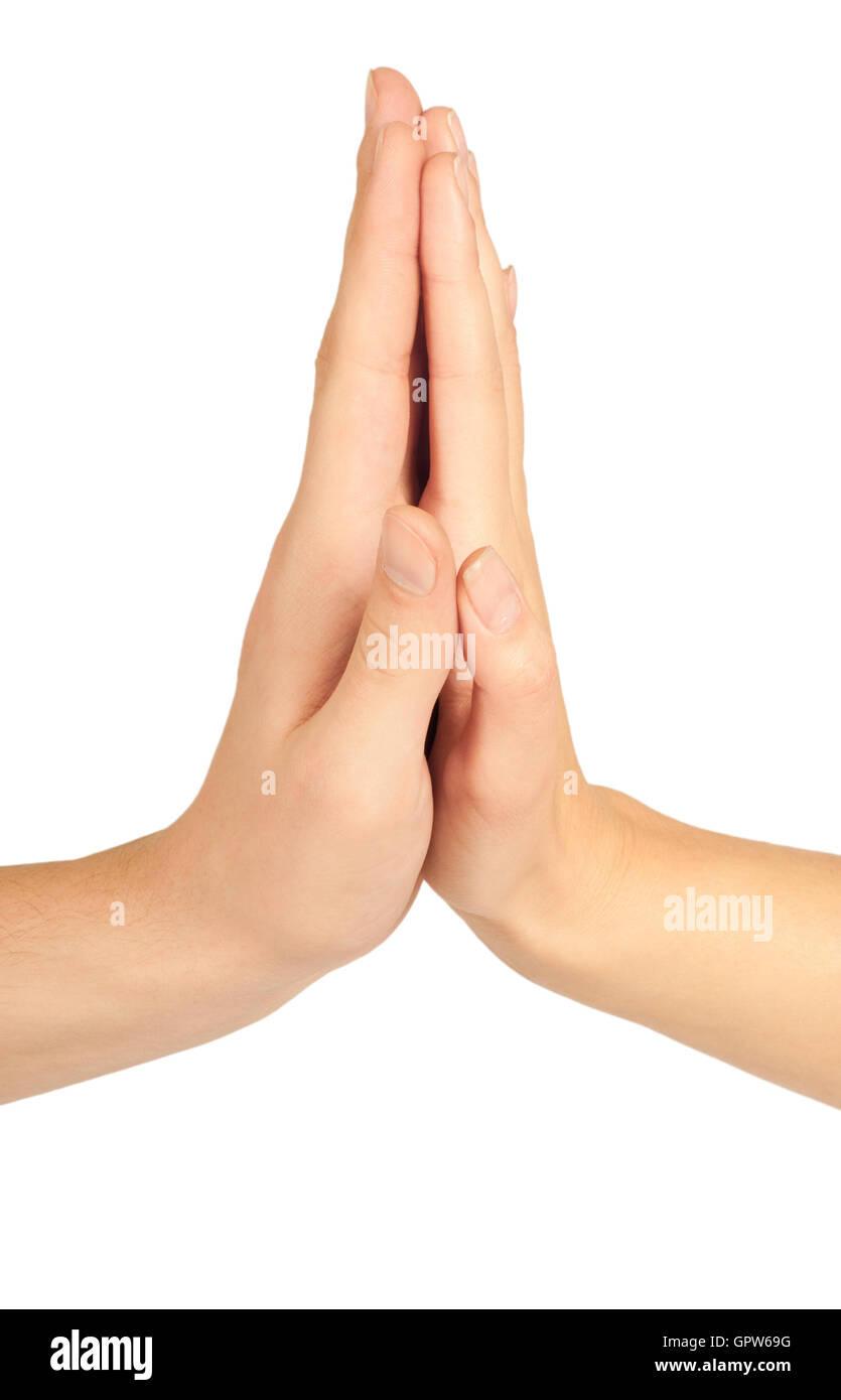 Two hands giving each other a High Five Stock Photo - Alamy