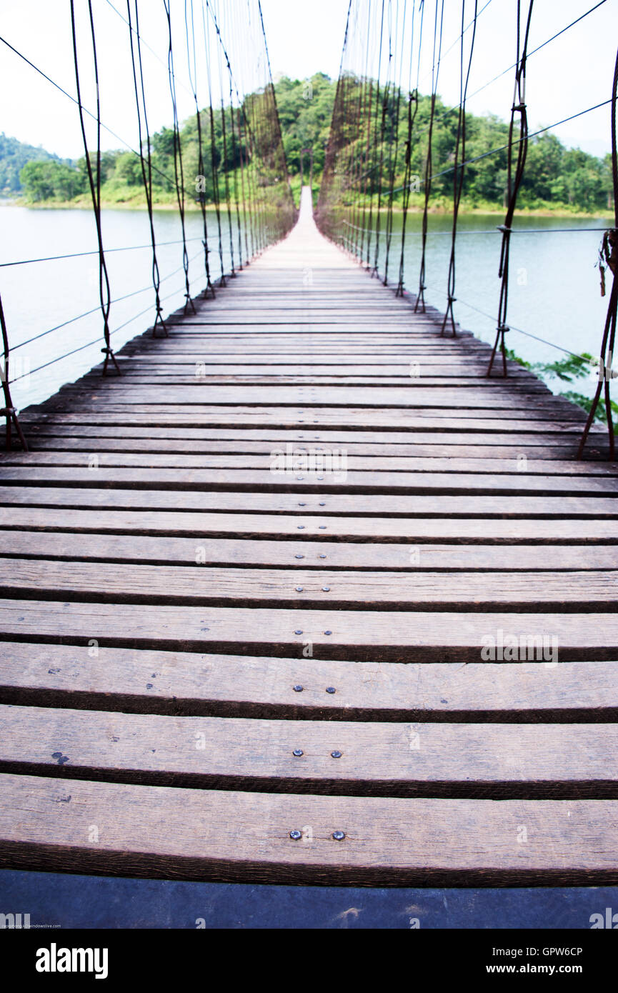 Long wood bridge Stock Photo - Alamy