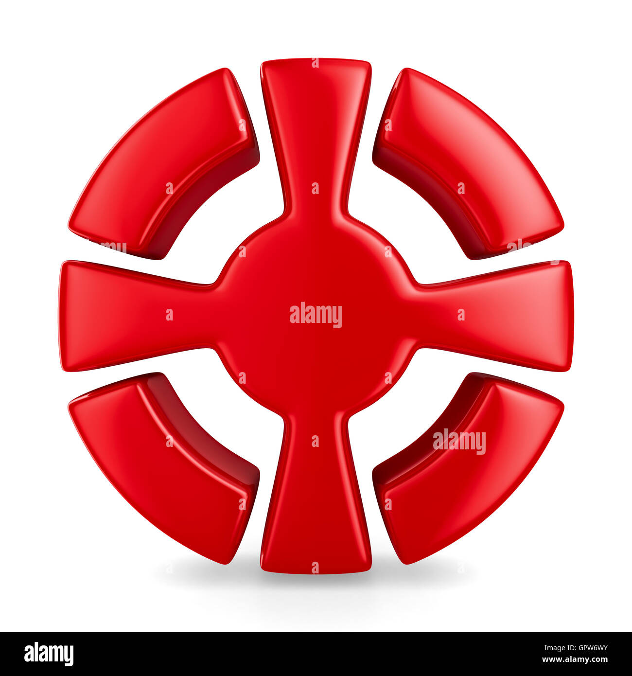 red cross in circle on white background. Isolated 3D image Stock Photo ...