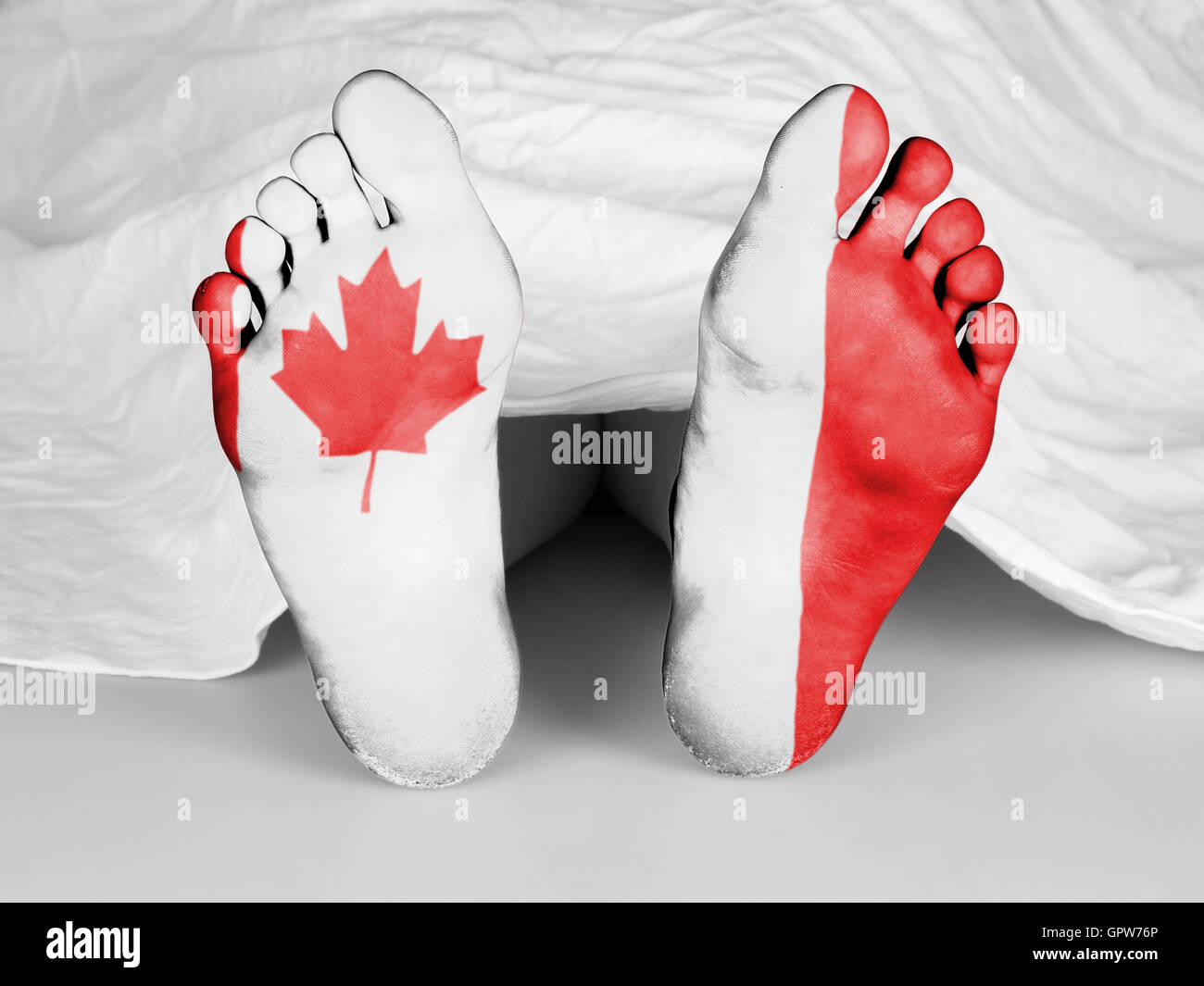 Dead body under a white sheet Stock Photo - Alamy