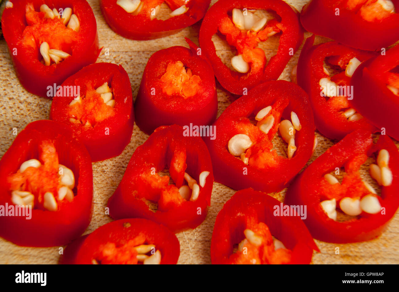 Slice chilli pepper Stock Photo - Alamy