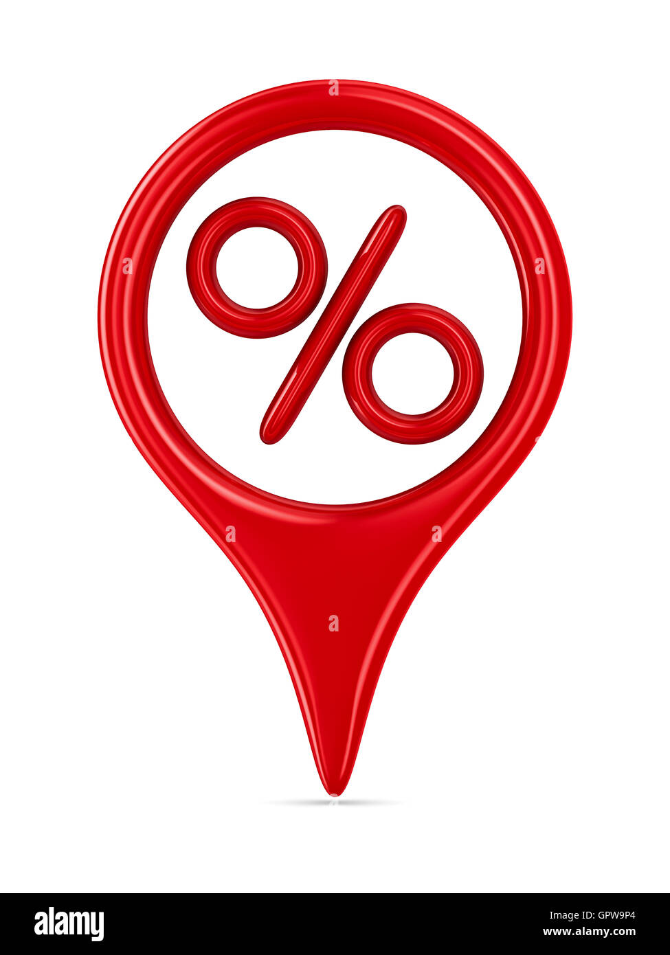 percent on white background. Isolated 3D image Stock Photo - Alamy