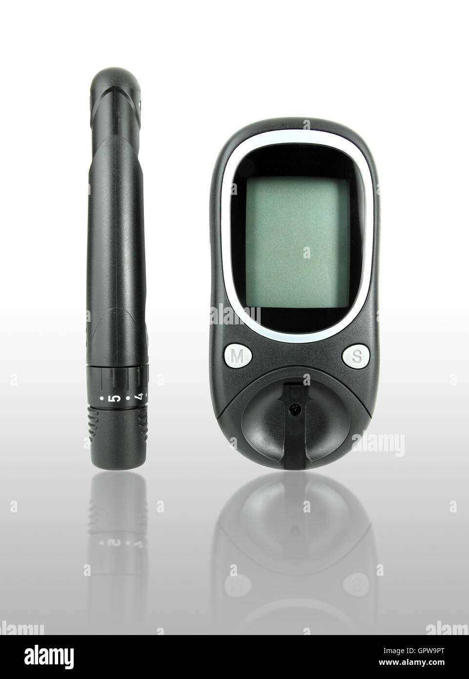 glucometer for checking blood sugar levels Stock Photo - Alamy