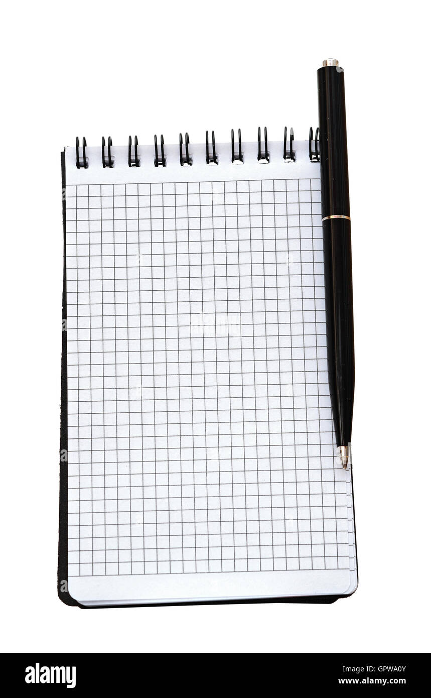 pen and notebook isolated on white Stock Photo - Alamy