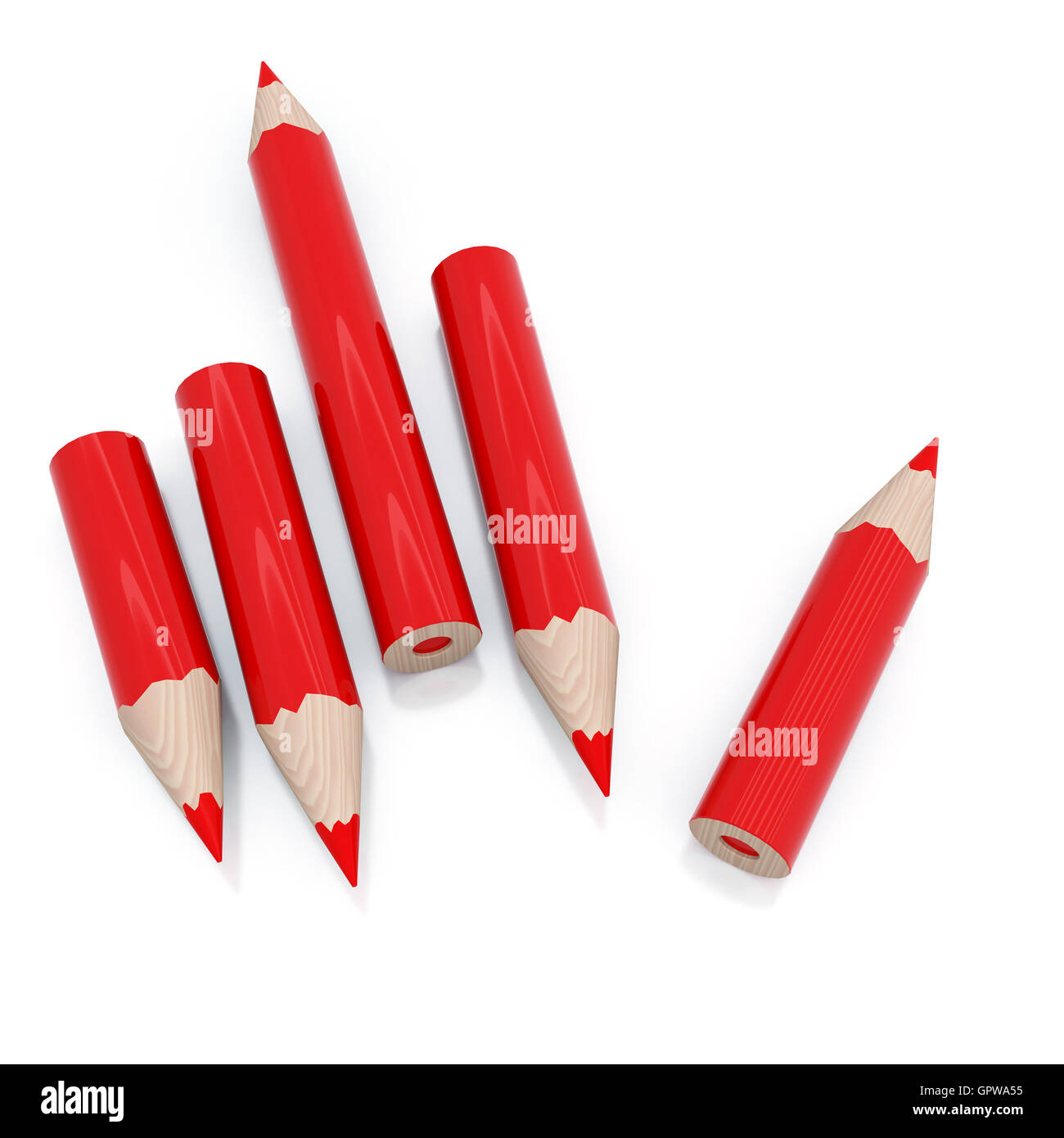 red pencil on white background Stock Photo - Alamy