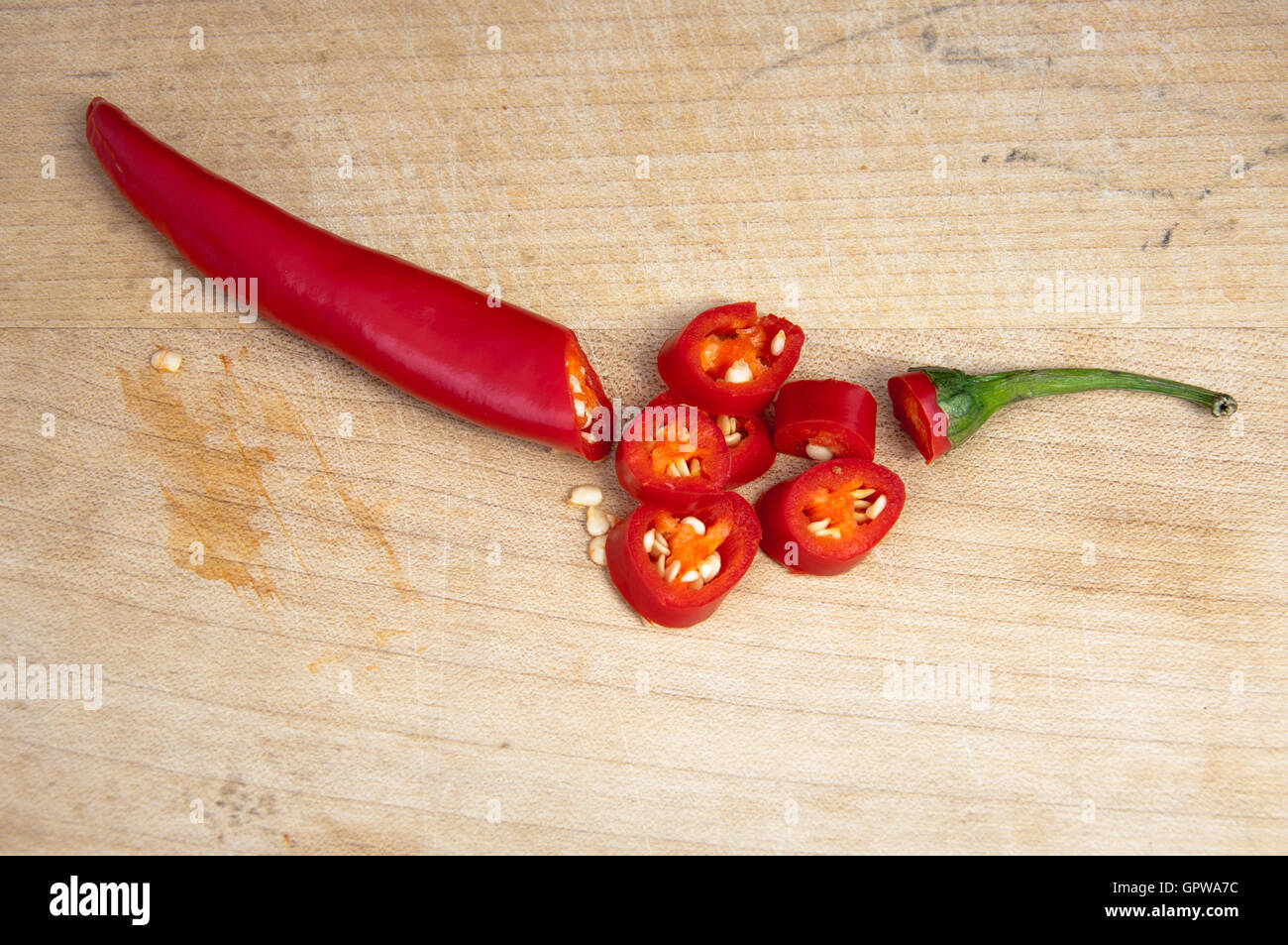 Slice chilli pepper Stock Photo - Alamy