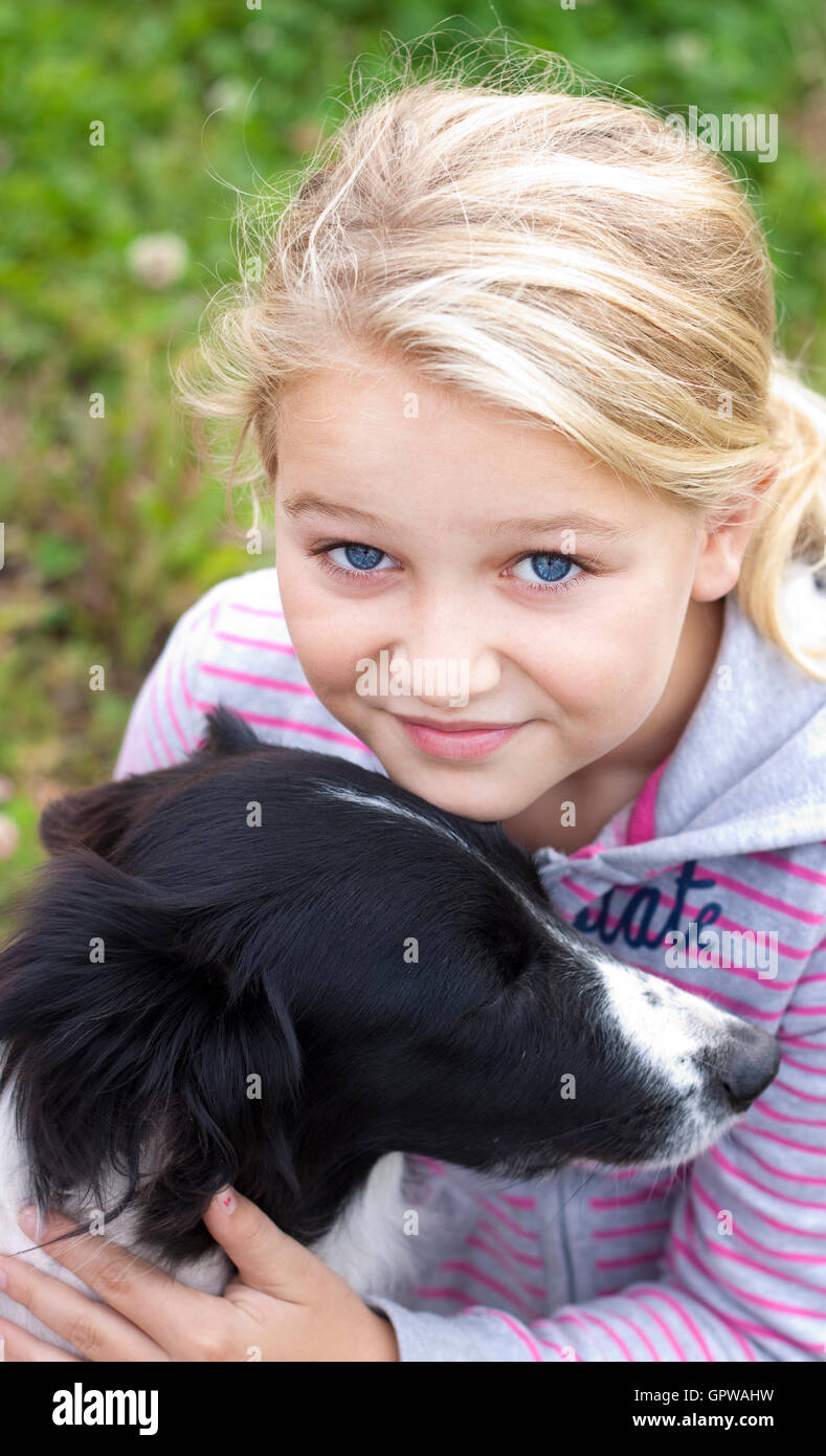 Girl with dog Stock Photo - Alamy