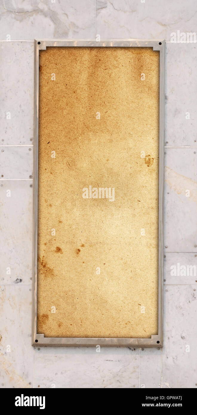 white marble sign board frame background texture Stock Photo - Alamy
