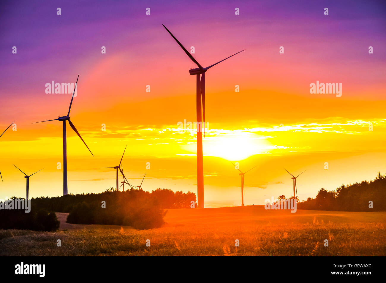 Amazing wind turbine field hi-res stock photography and images - Alamy