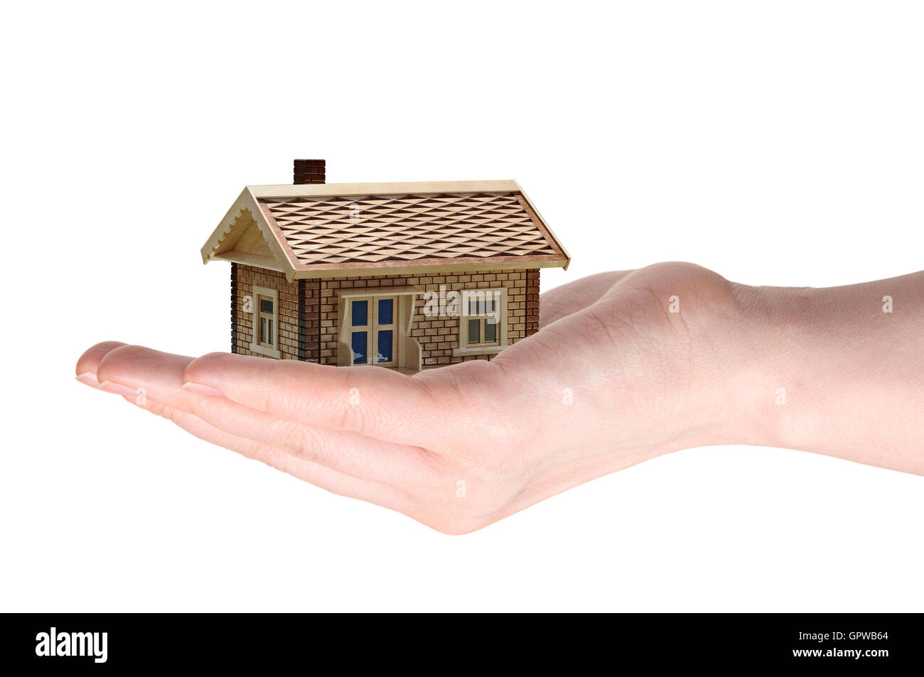 The house in human hands Stock Photo - Alamy