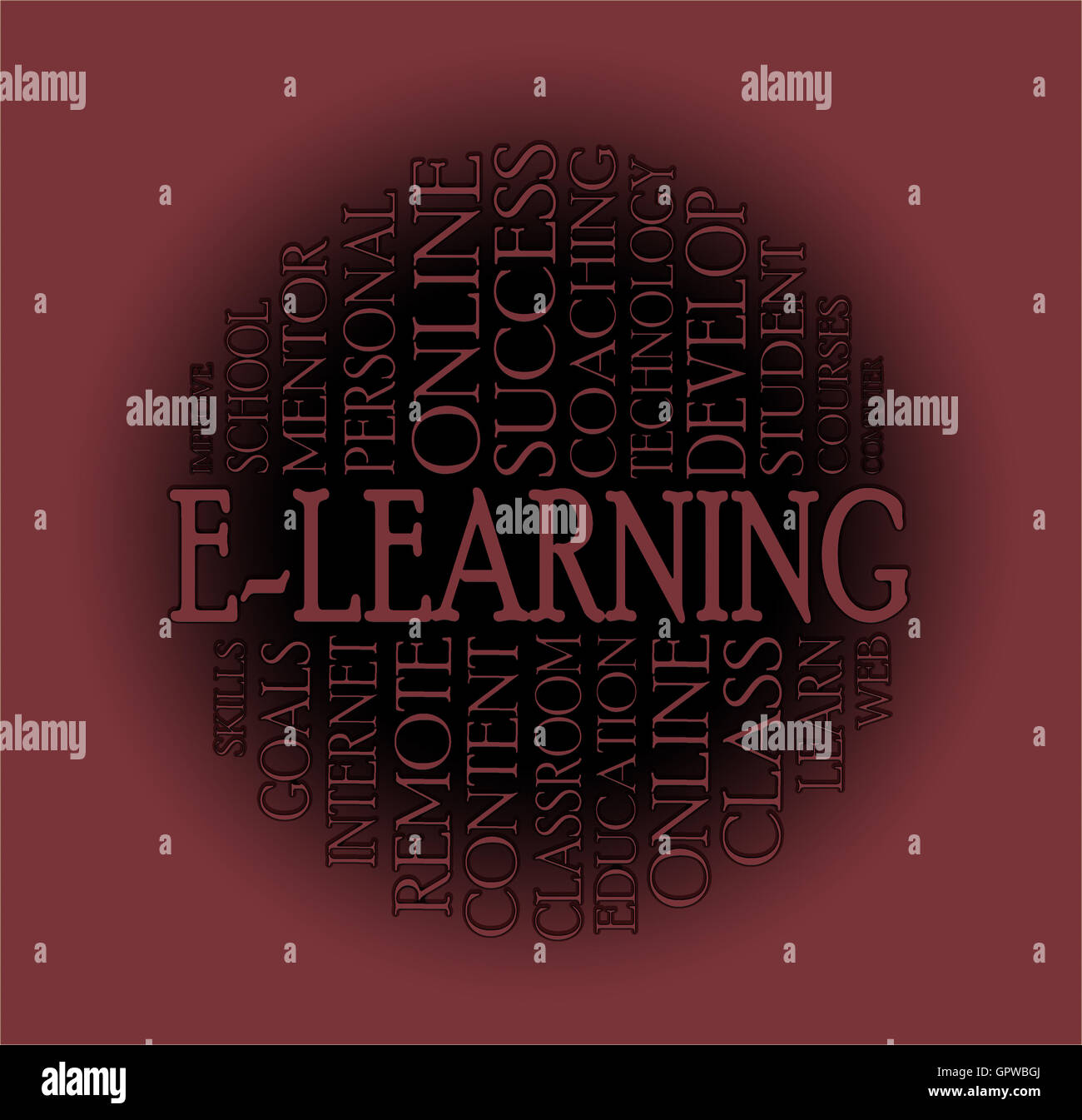 Word cloud e-learning concept Stock Photo - Alamy