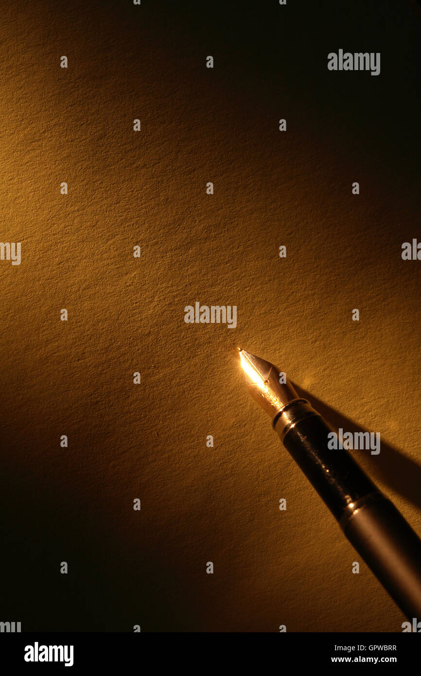 Pen On Paper Stock Photo - Alamy