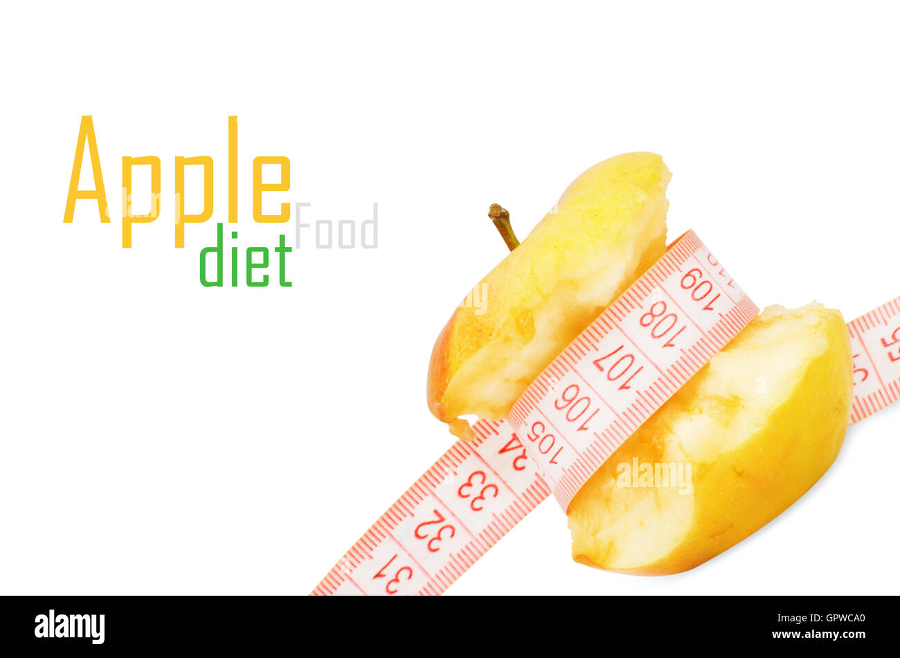 Apple with measurement Stock Photo - Alamy