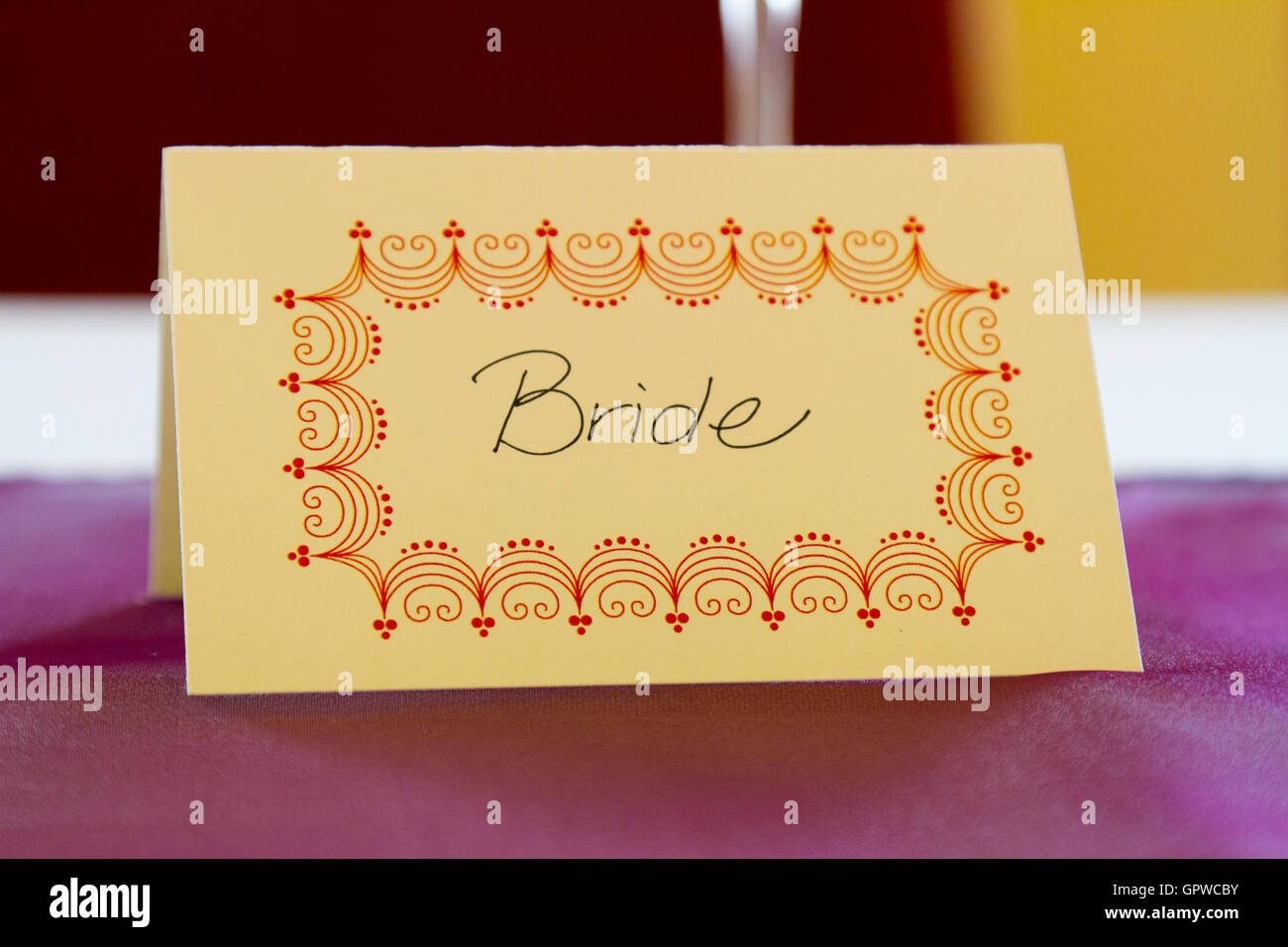 Bride Name Tag Stock Photo - Alamy