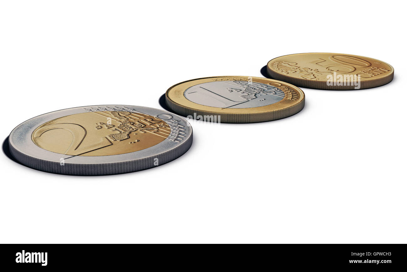 Map of europe euro coins Cut Out Stock Images & Pictures - Alamy