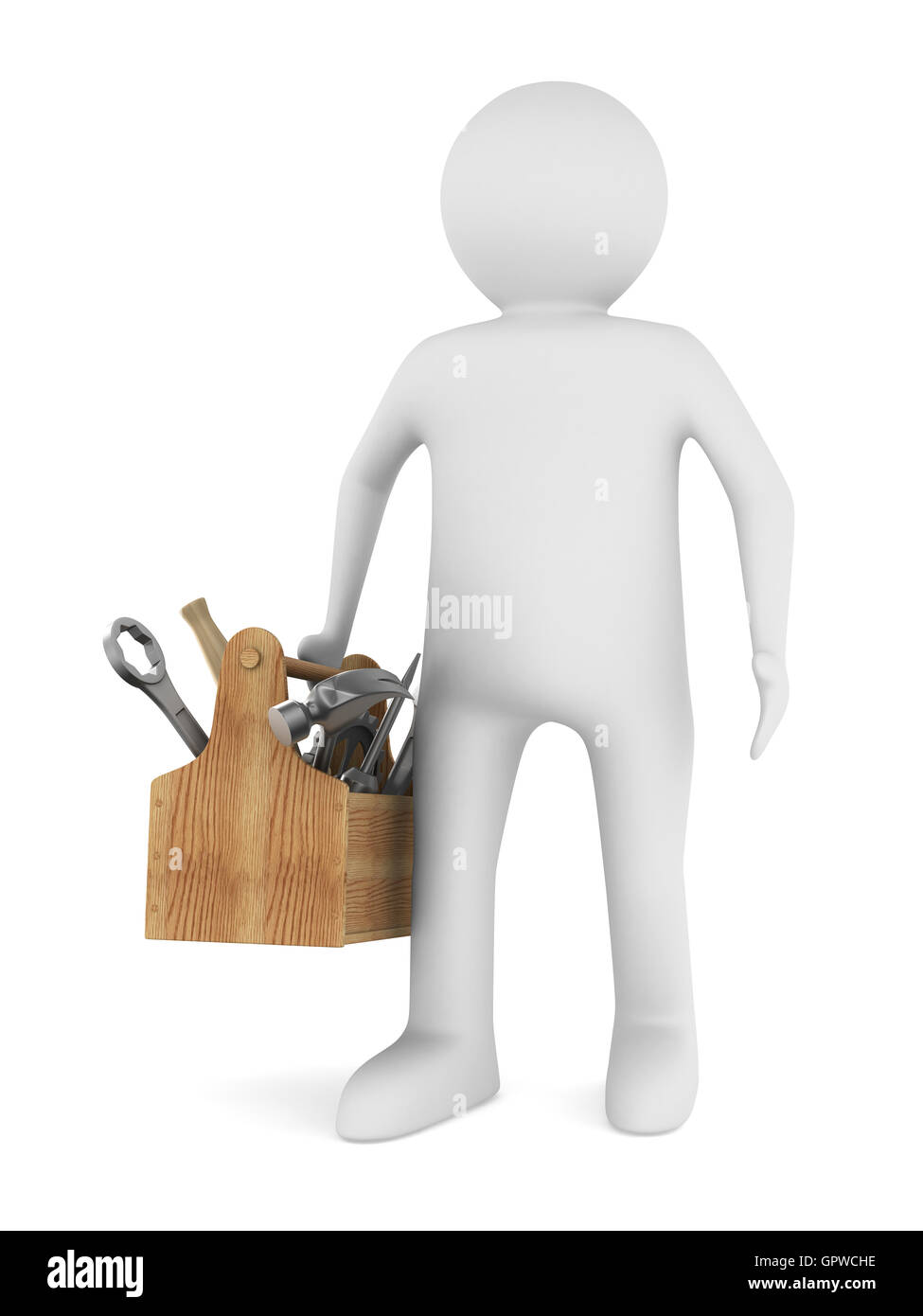 3d man engineer toolbox wrench hi-res stock photography and images - Alamy