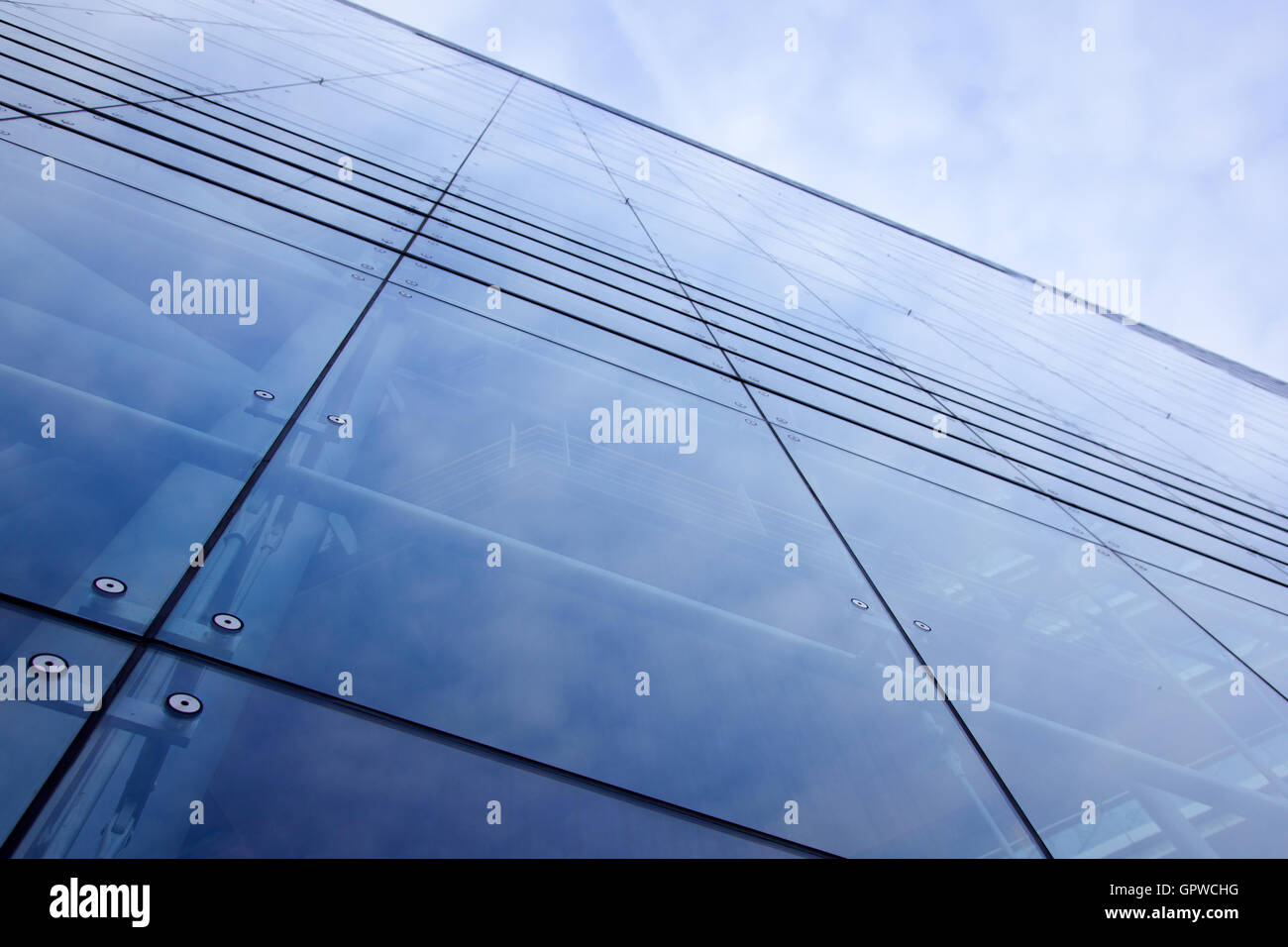 blue modern facade of office building Stock Photo - Alamy
