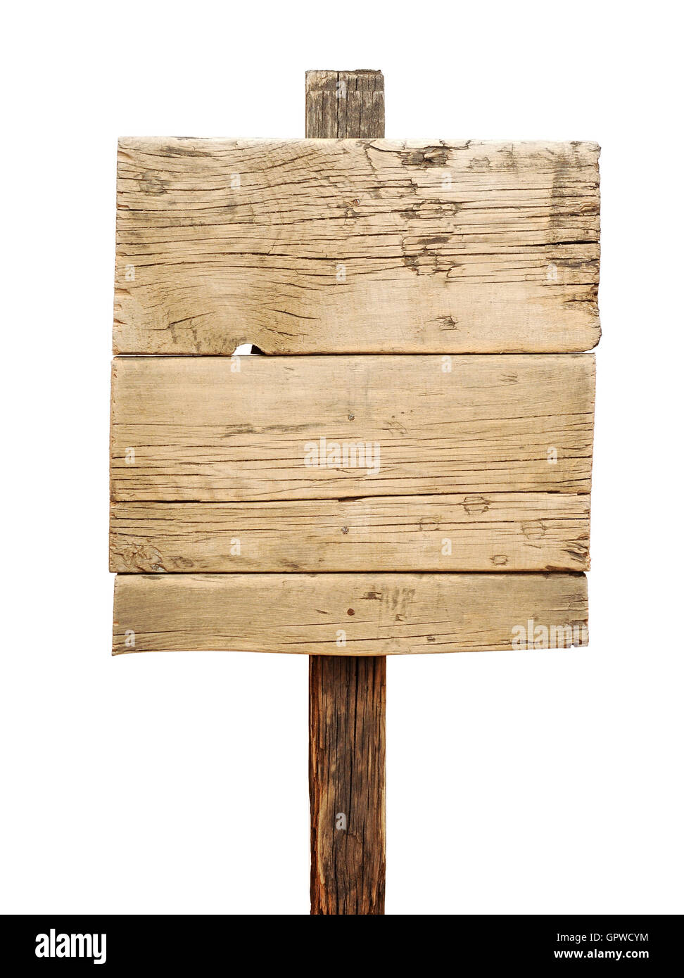 Old weathered wood sign isolated Stock Photo - Alamy