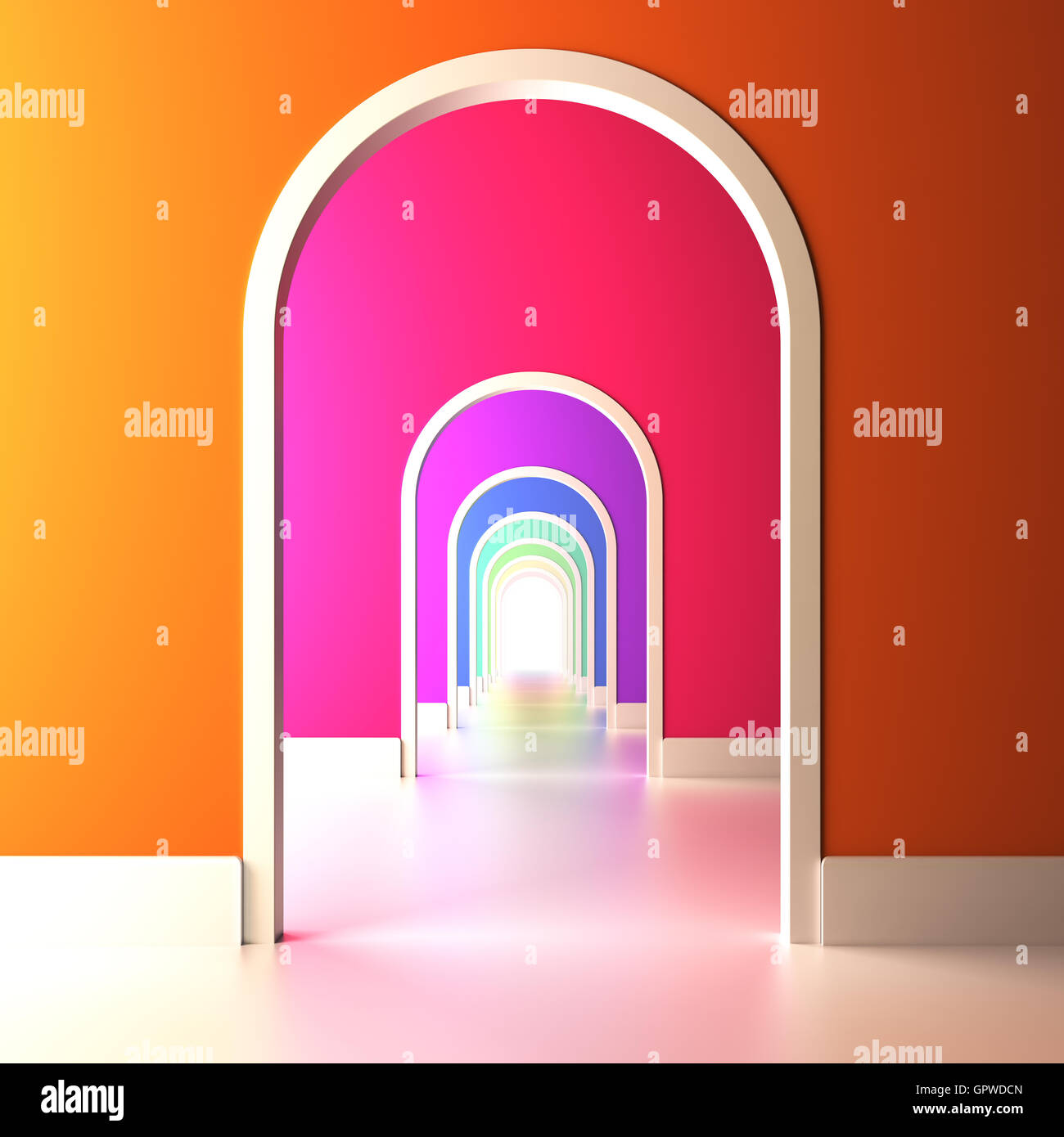 Archway to the colorful future Stock Photo - Alamy