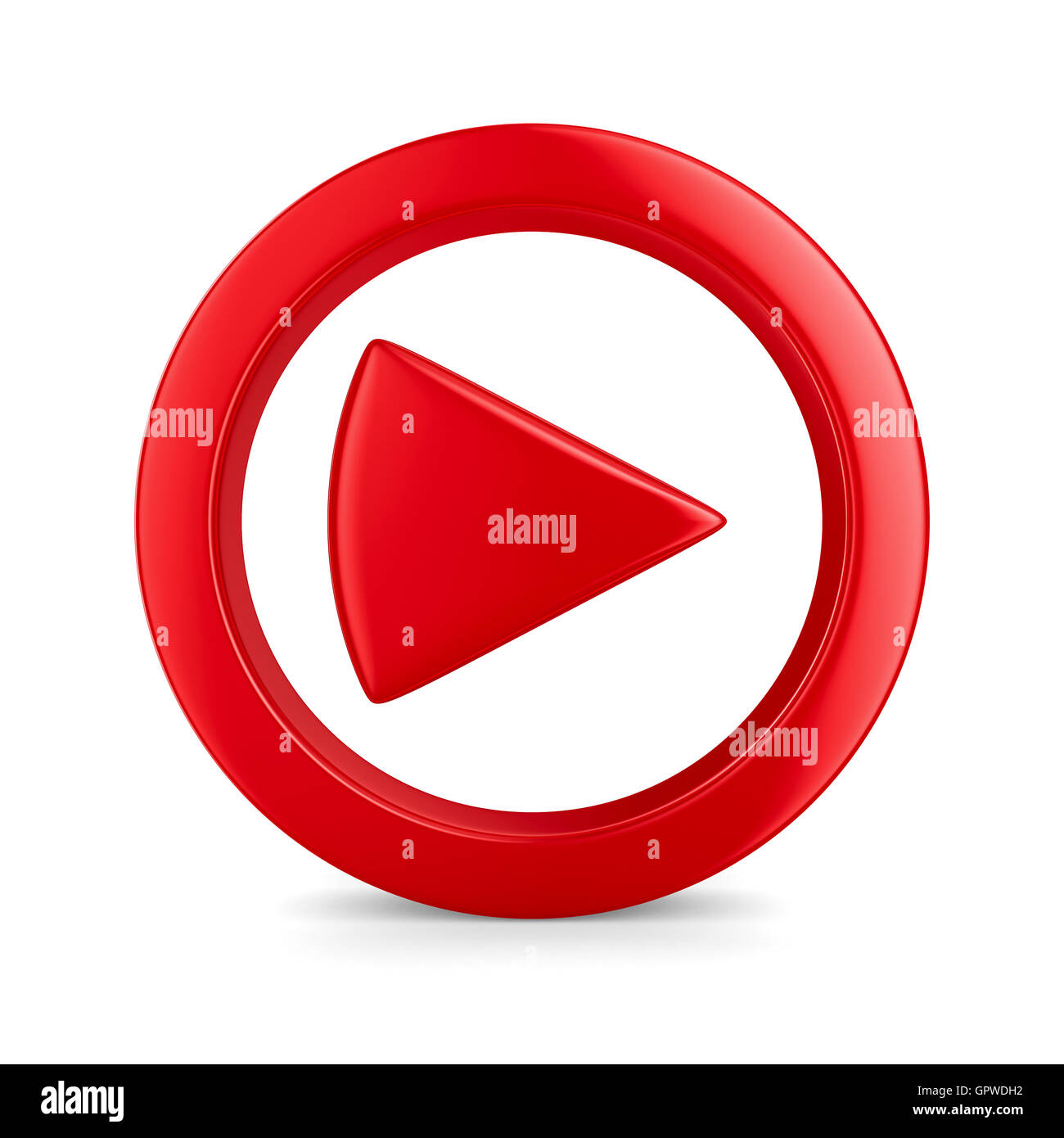 play sign on white background. Isolated 3D image Stock Photo - Alamy