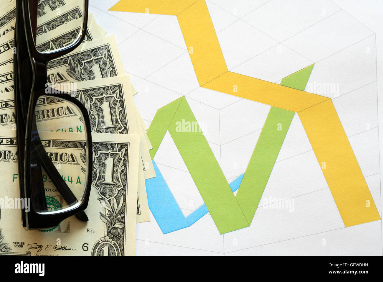 Money And Chart Stock Photo - Alamy