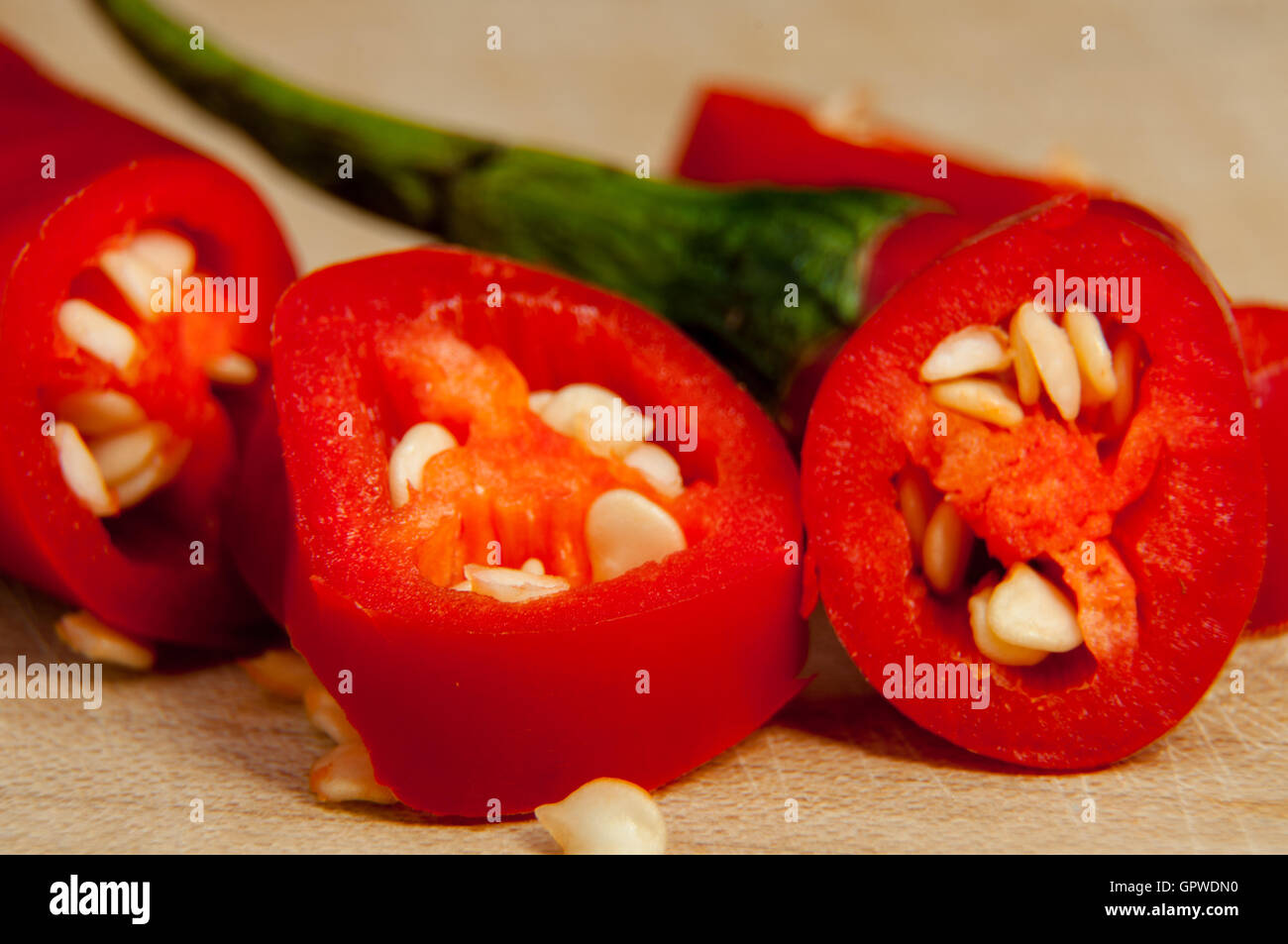 Slice chilli pepper Stock Photo - Alamy