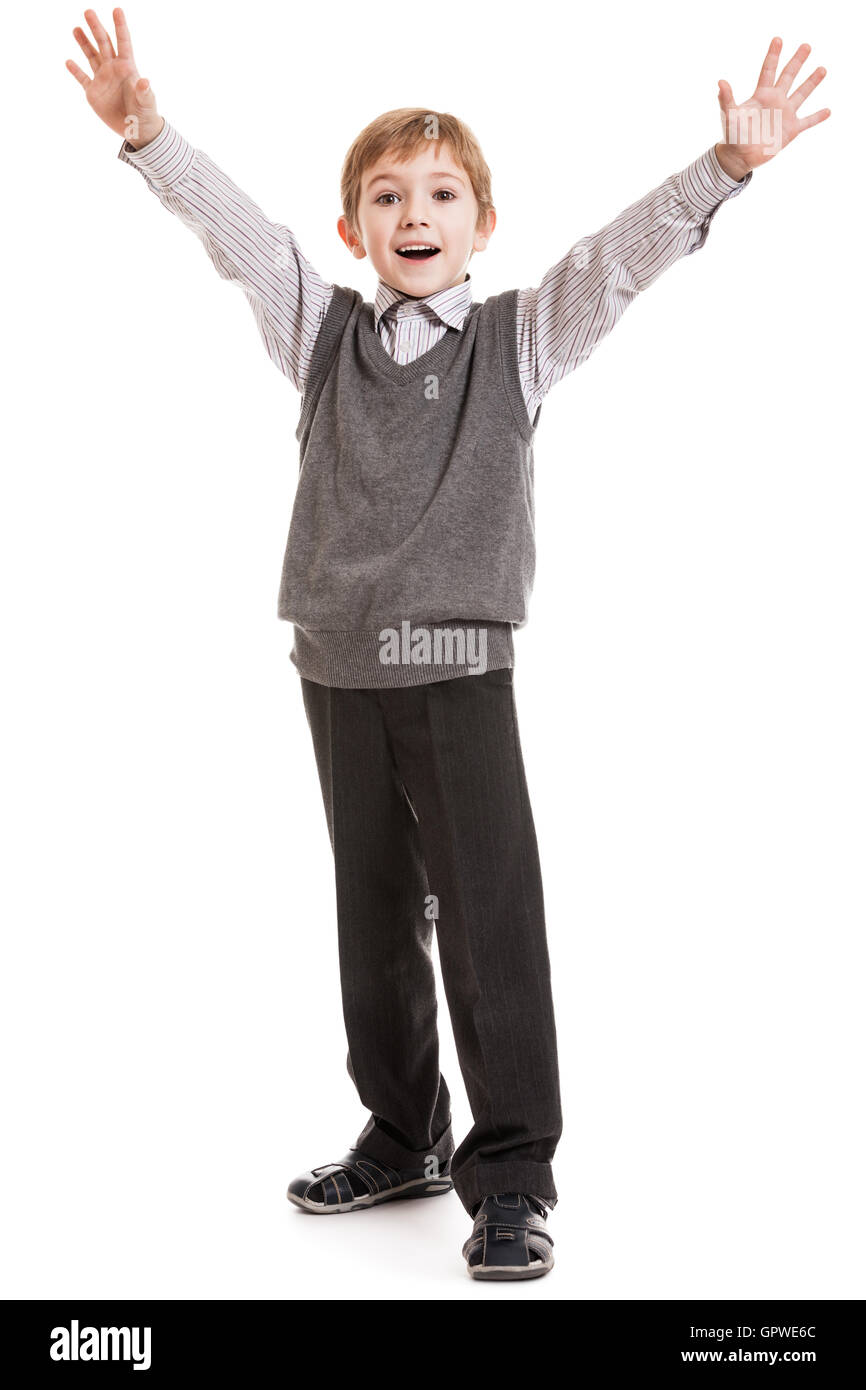 Smiling child gesturing Stock Photo - Alamy