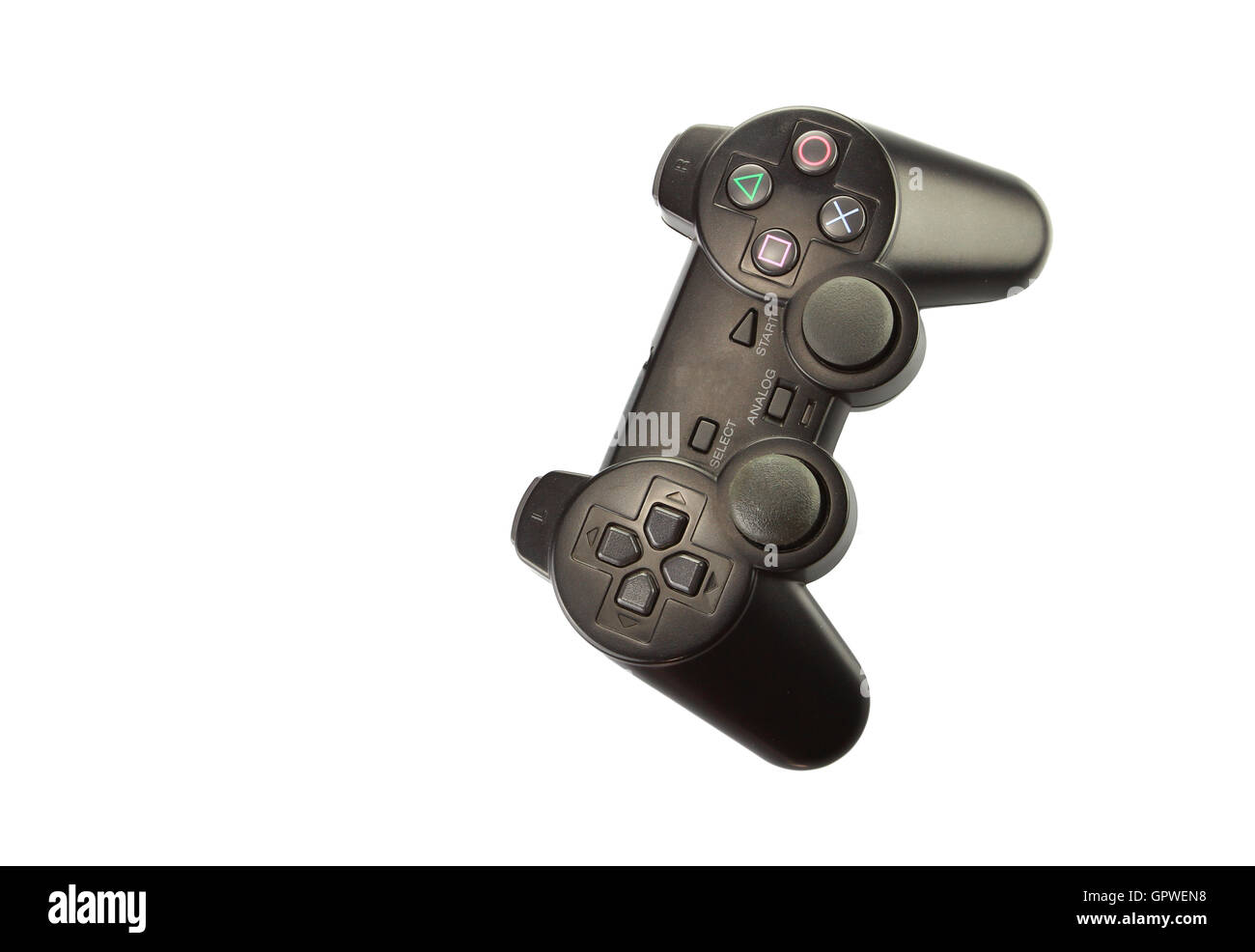 black game controller isolated on white background Stock Photo - Alamy