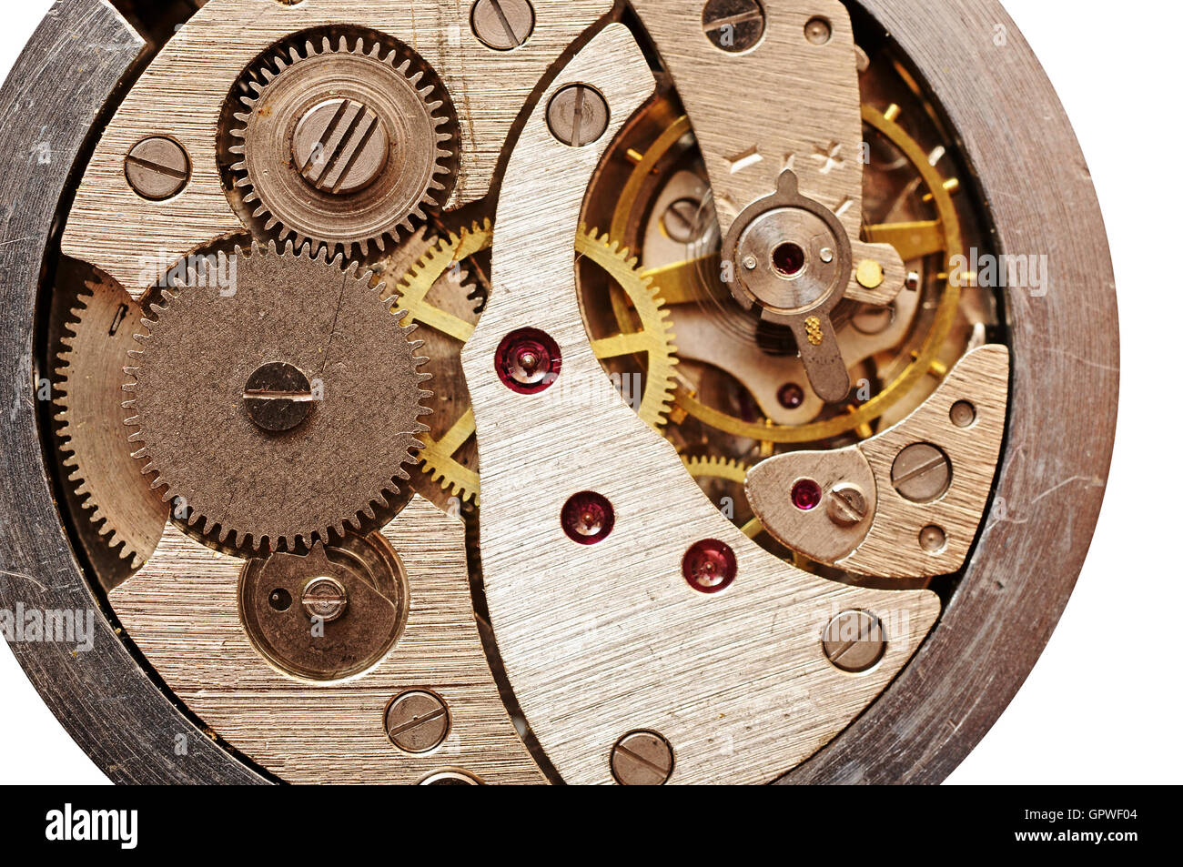 Old pocket watch mechanism Stock Photo - Alamy