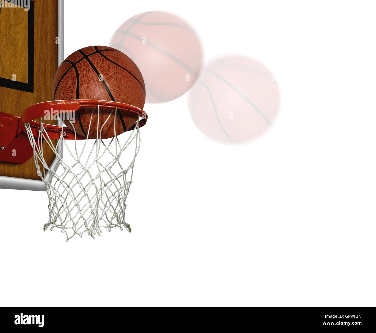 Basketball score shoot over white Stock Photo - Alamy