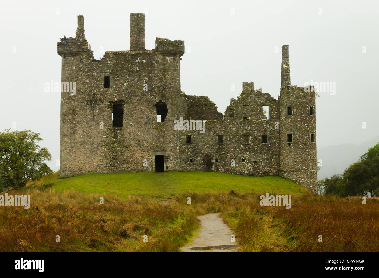 View of Kilchurn Castle from Scotland. Ancient medieval castle ...